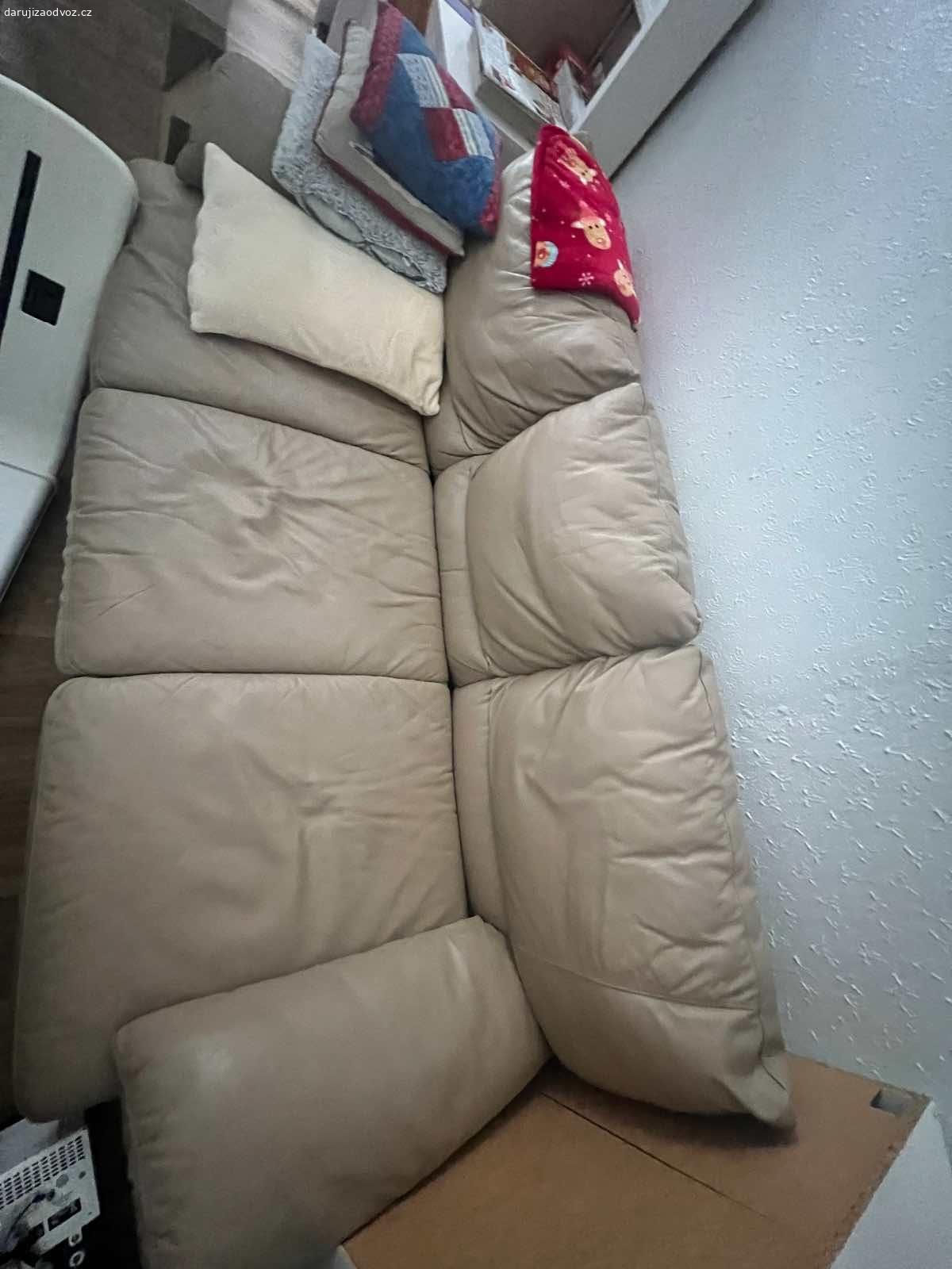 Kožená sedačka - Nábytek - Daruji za odvoz